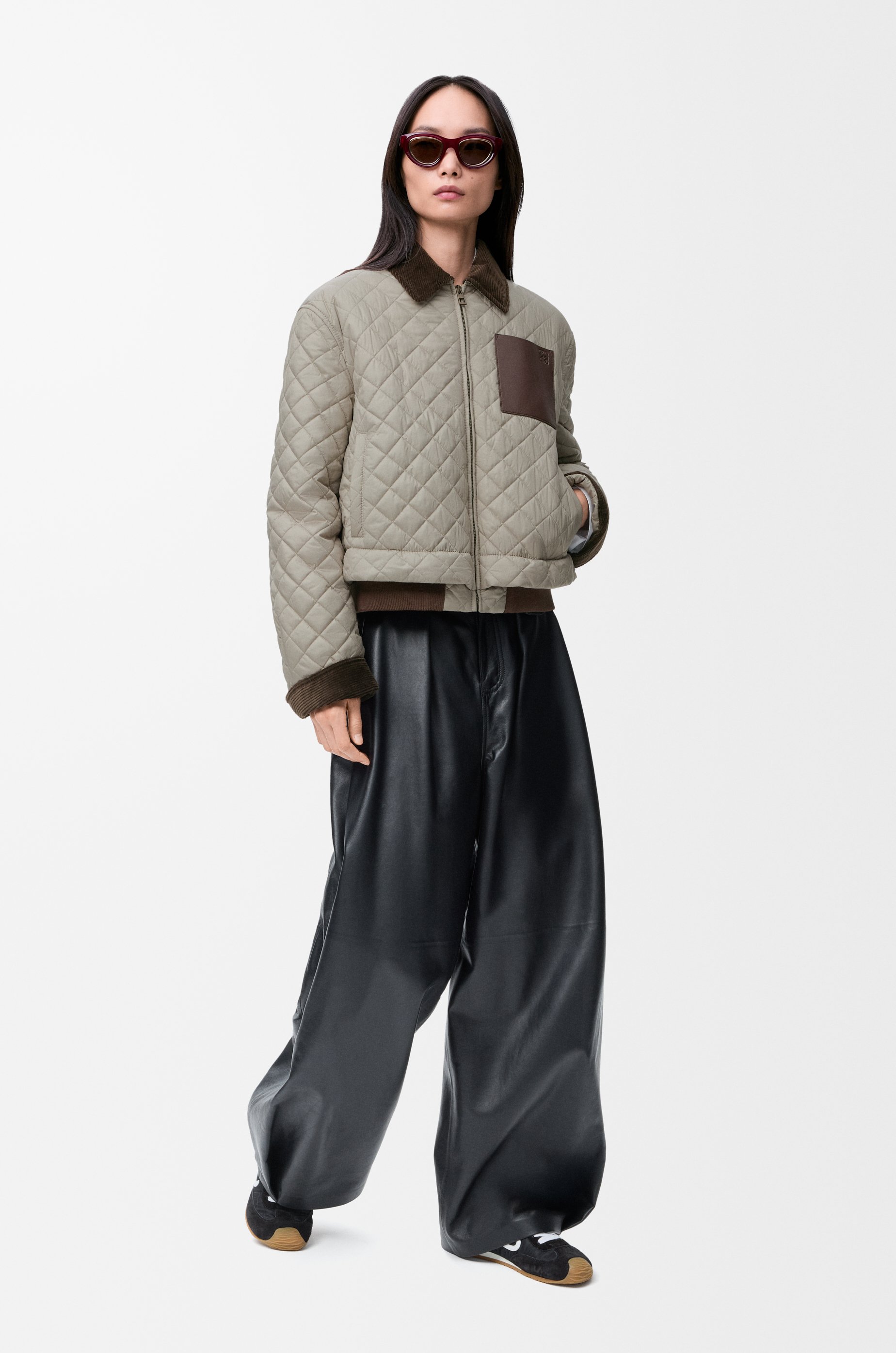 LOEWE LOEWE Quilted Technical Fabric Short Jacket